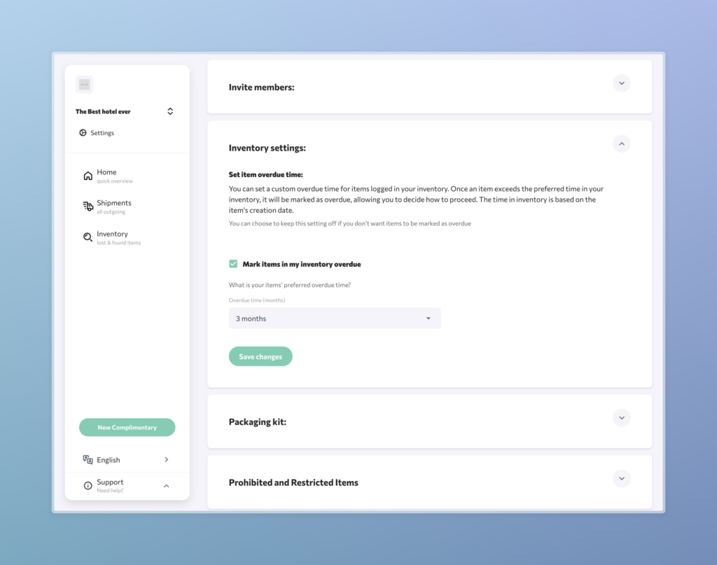 Optimizing Lost and Found Storage in Hotels